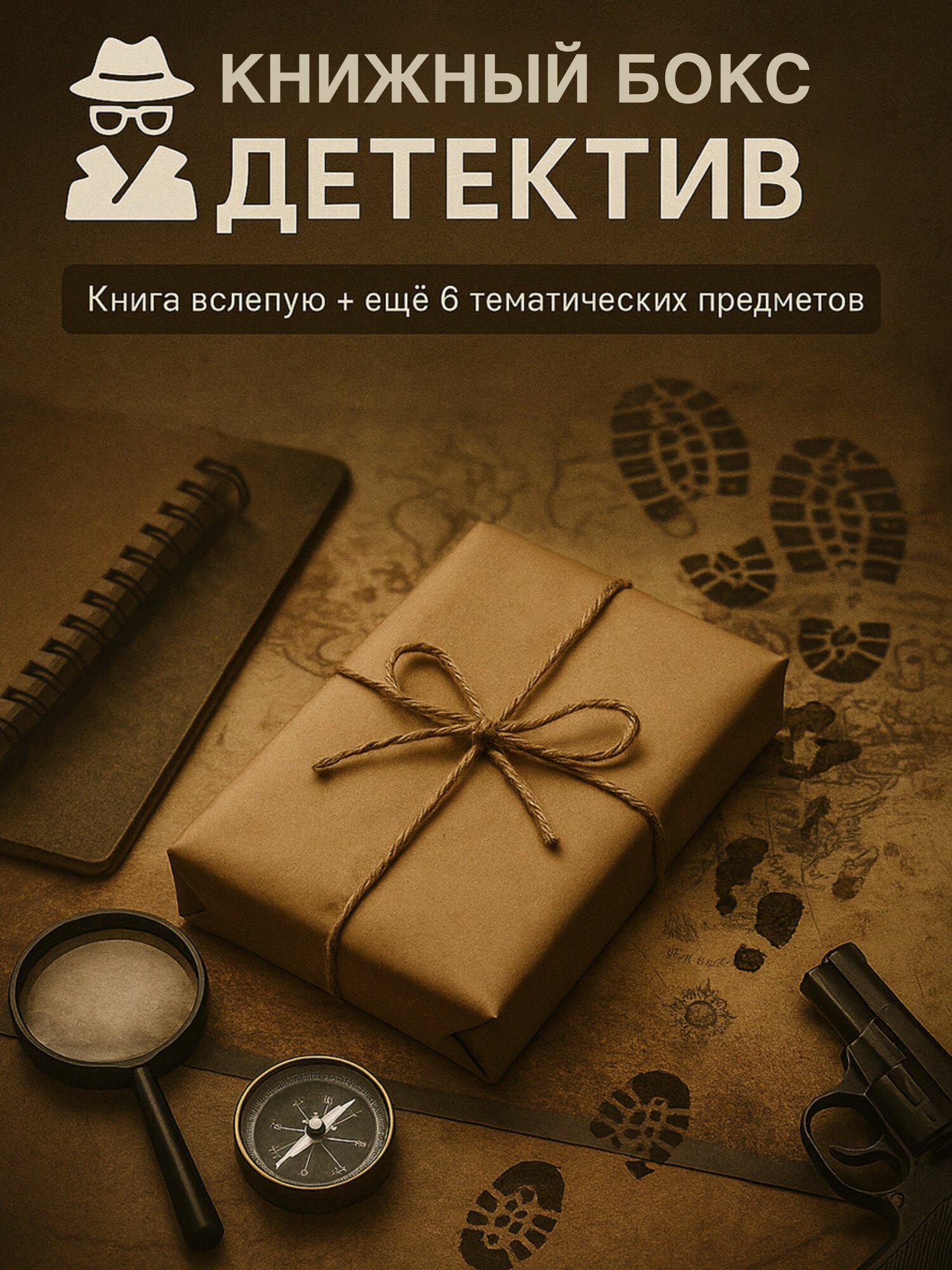 Подарочный набор с книгой Вслепую, книга наугад Жанр Детектив