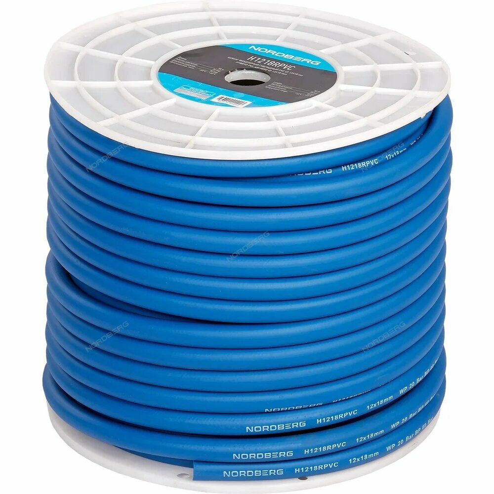 NORDBERG Шланг воздушный гибридный ПВХ диам. 12x18 мм, (в бобине 50м) H1218RPVC