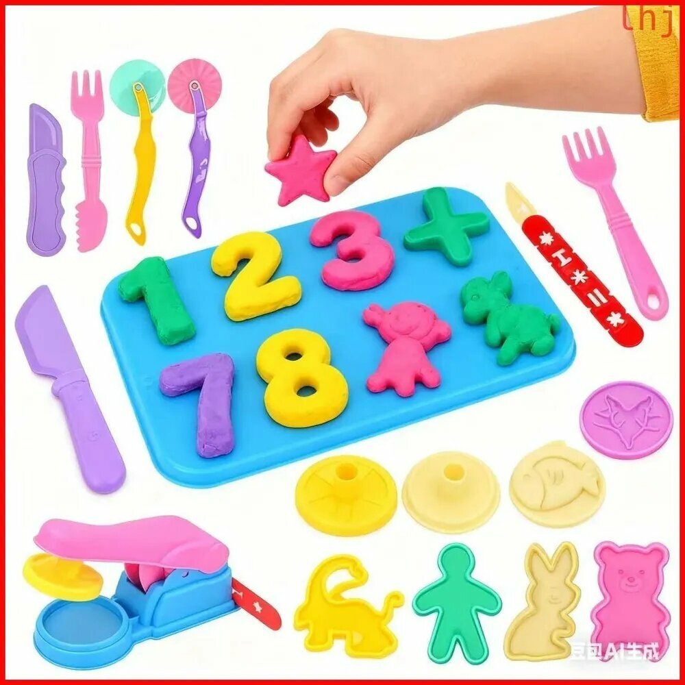 Самый популярный в 2025 годуСпециальный набор для штамповки животных из цветной глины ручной работы, состоящий из 22 палочек