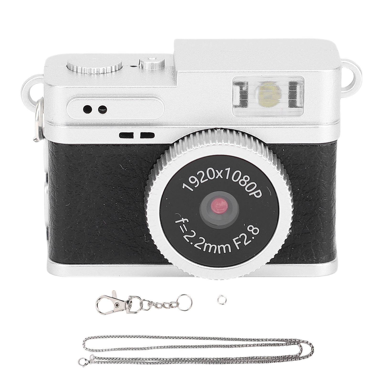 Цифровая камера для ключей с цепным ожерельем Flash Light 1080p HD Небольшой компактный портативный видео Recorder для записи путешествий Black