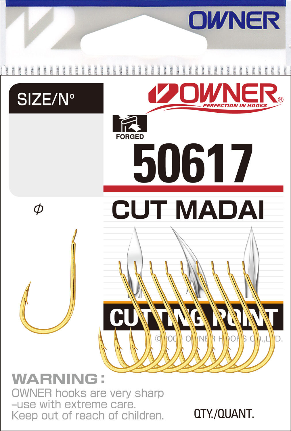 OWNER Крючок Cut Madai gold №1 10шт