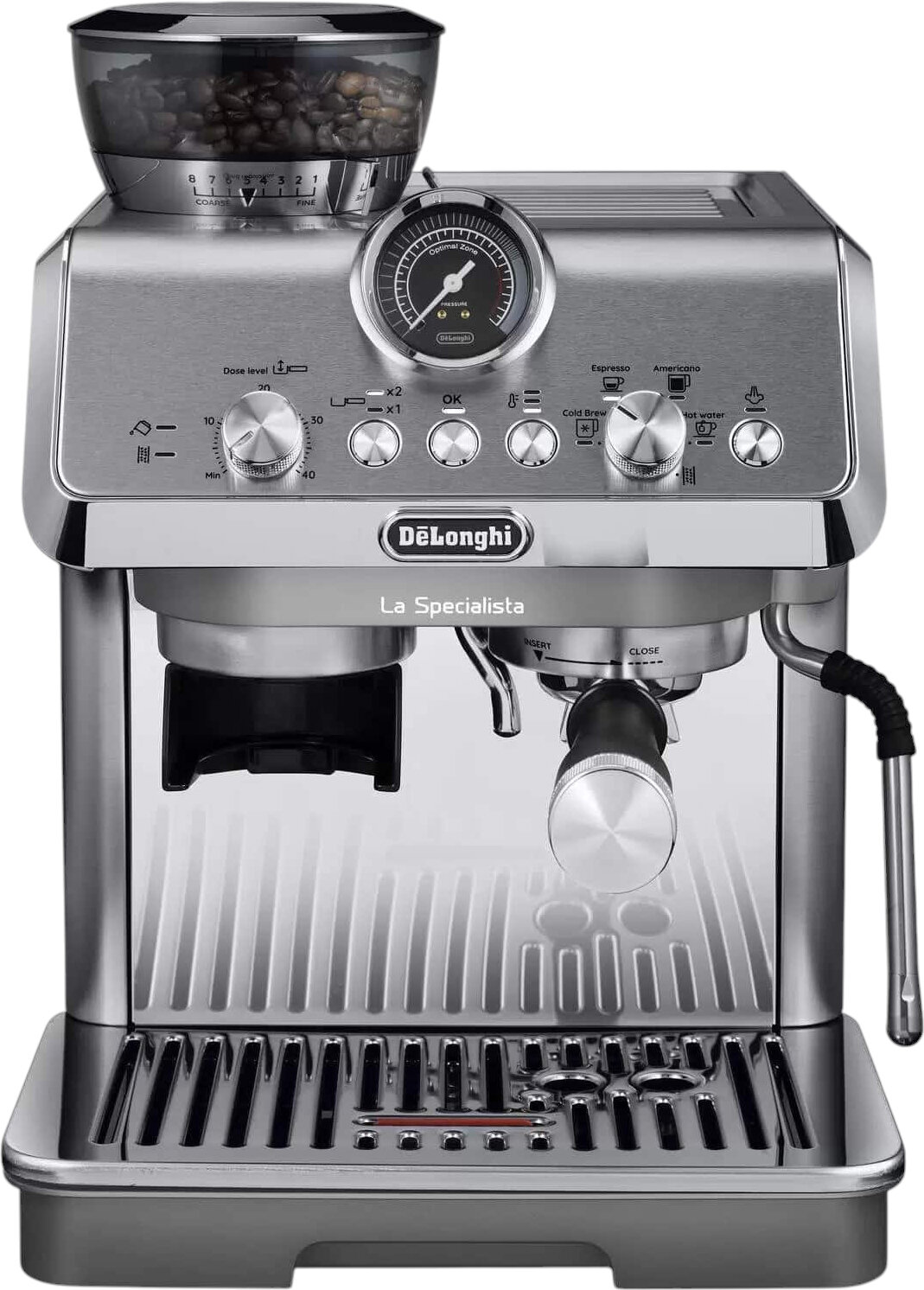 Кофеварка Delonghi EC9255M, серебристый, 8 ступеней помола, электронное управление