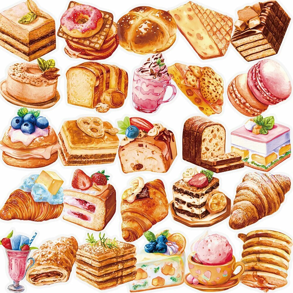 Наклейки наклейки мультяшные еда 56PCs