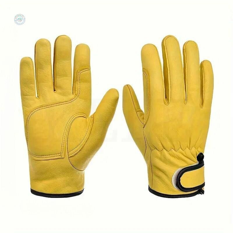 Перчатки сварщика из коровьей кожи KELEO, защита от огня и искр, усиленные швы, эластичный кант, универсальные рабочие перчатки для сварки, строительства, механики