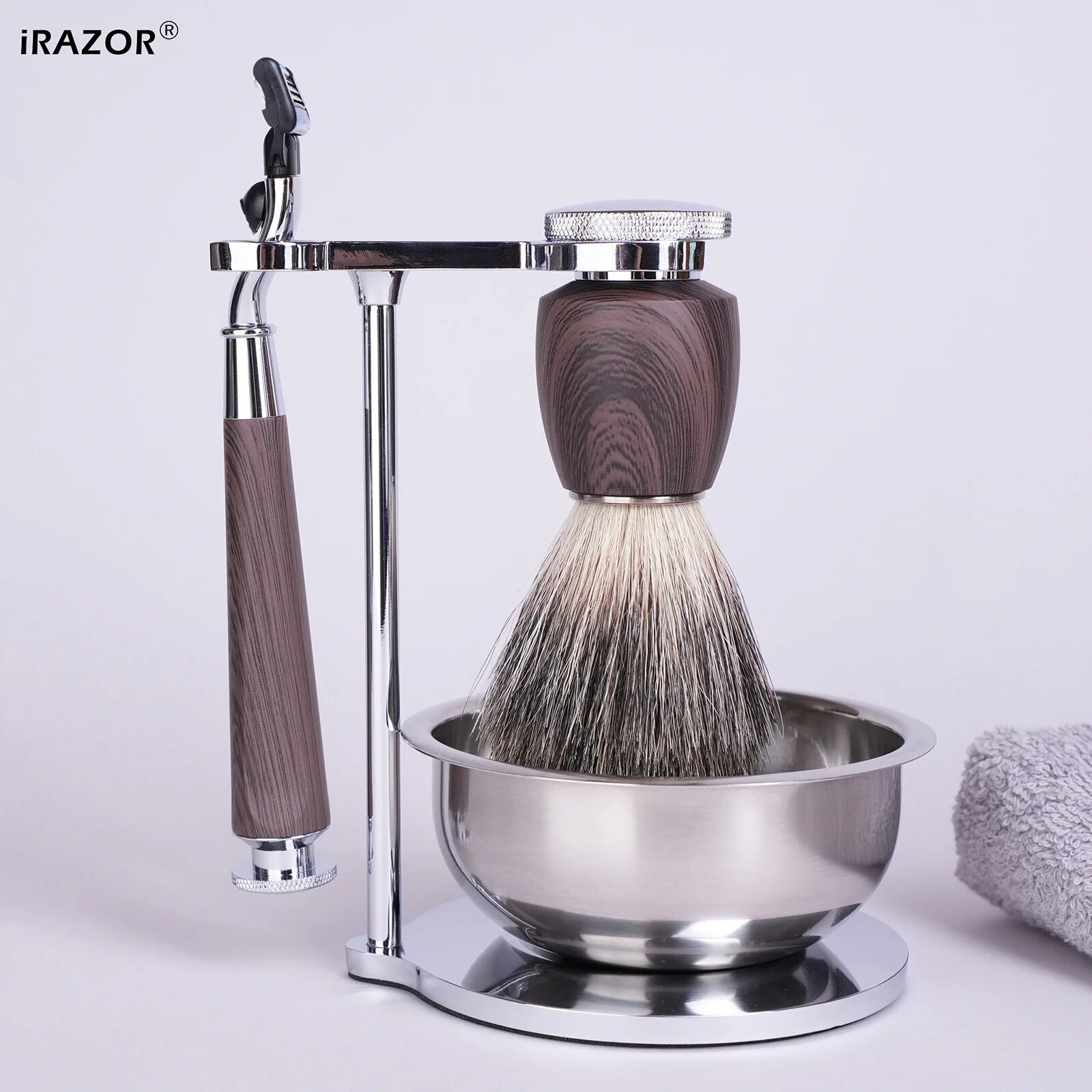 IRAZOR Профессиональный набор для бритья бороды 3 в 1 Mach 3 shaving kit