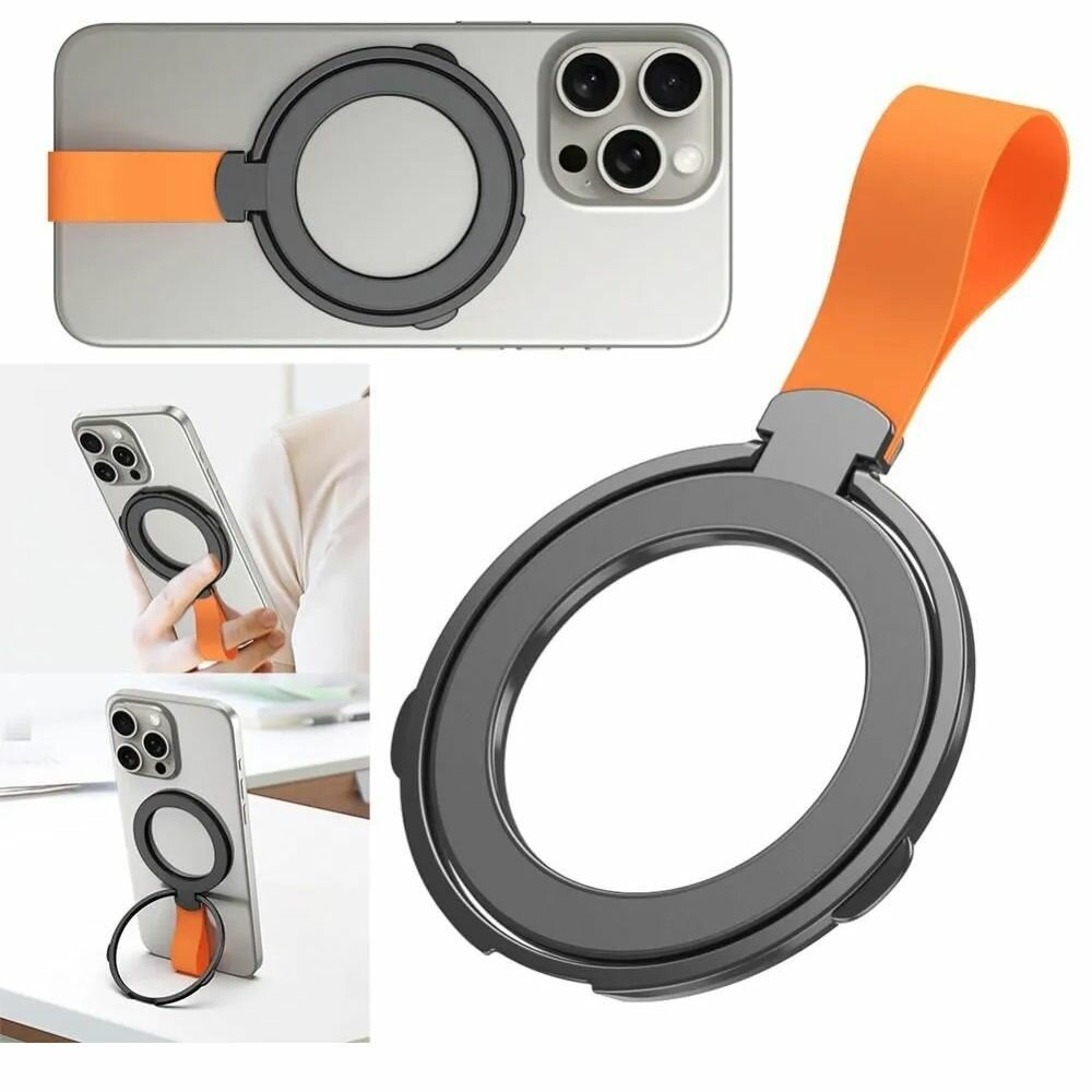 Магнитный держатель Magsafe с опорным кольцом и петлей для iPhone