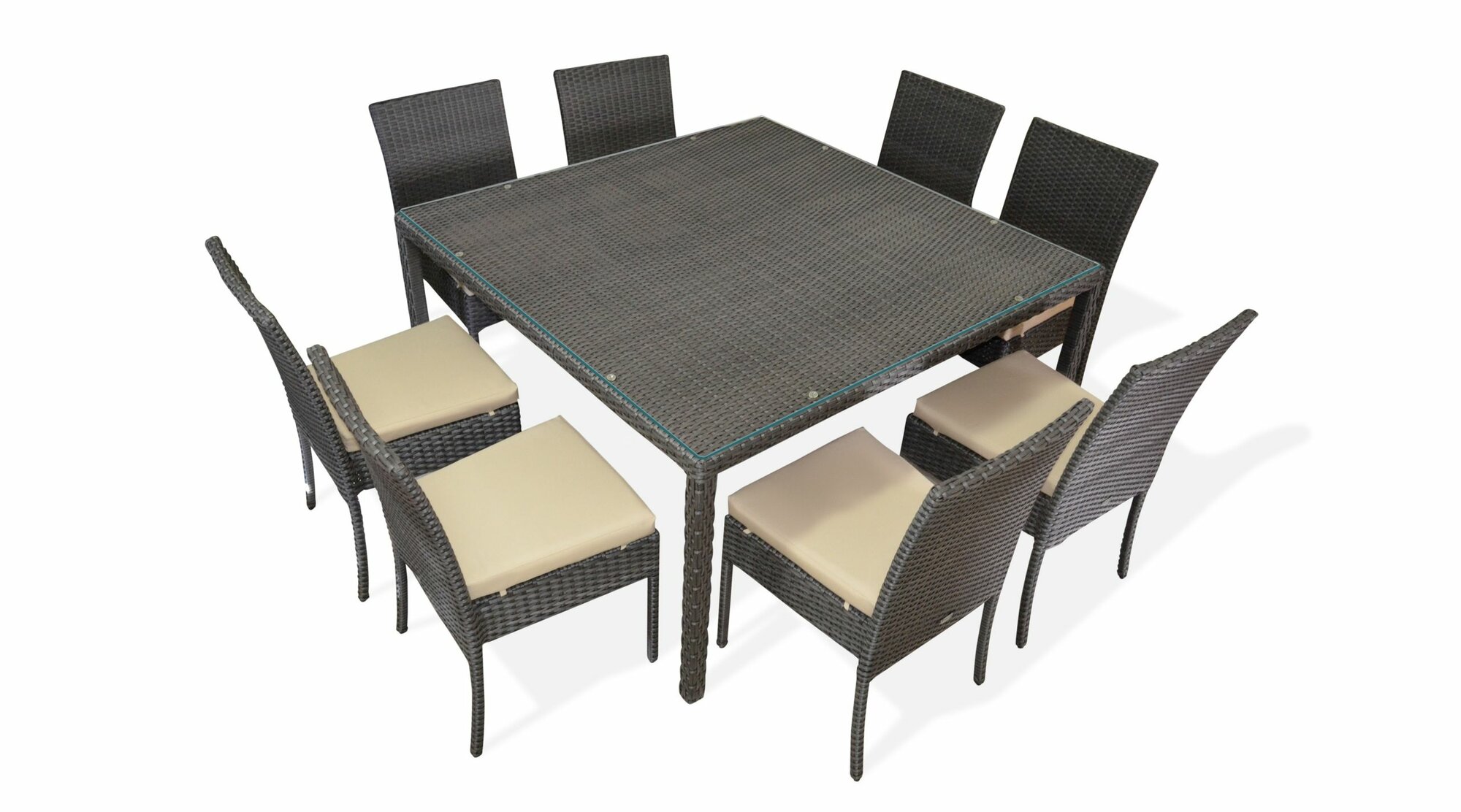 Комплект из искусственного ротанга Мюнхен, цвет венге, 8 персон