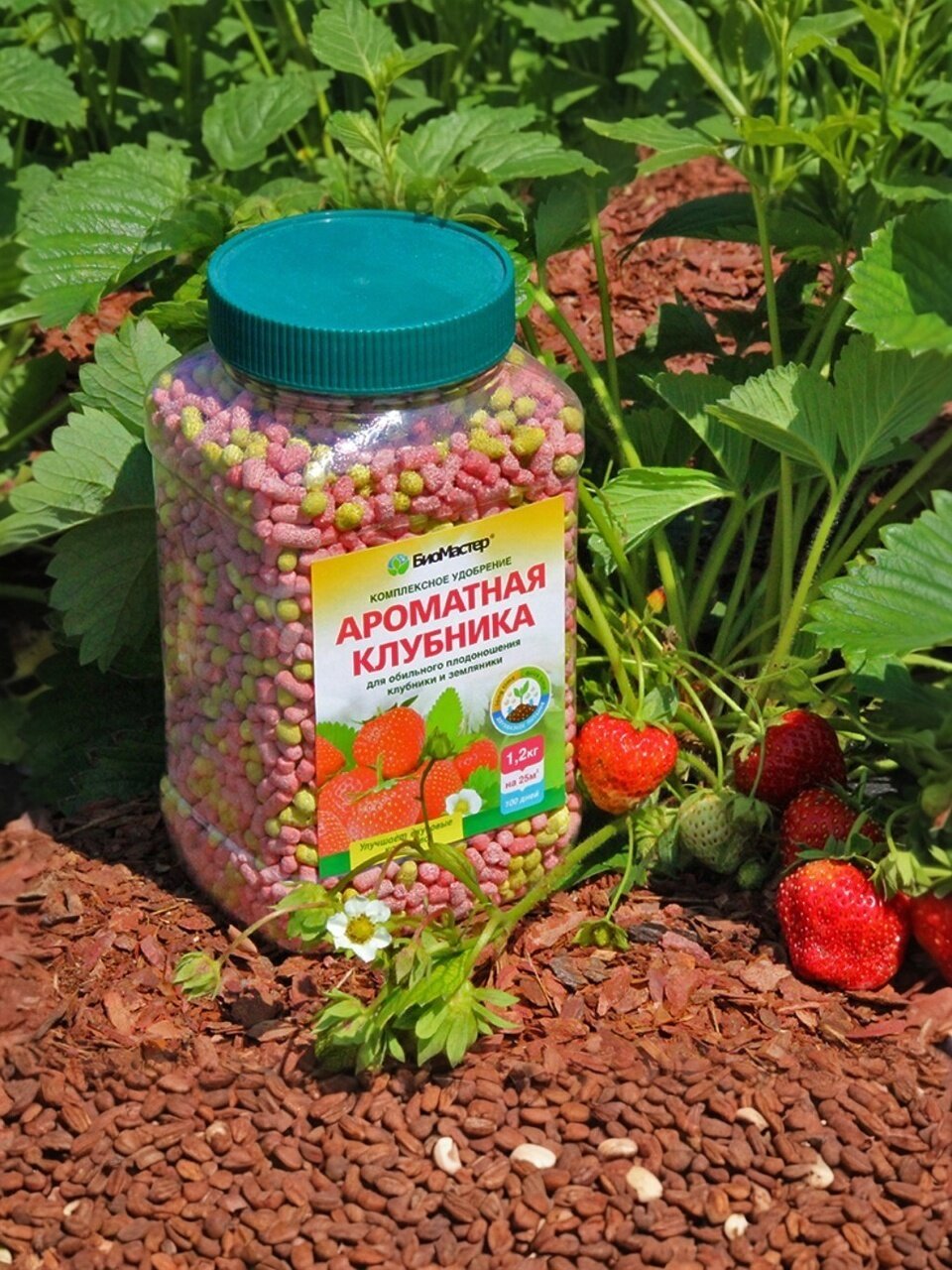 Удобрение Ароматная клубника, комплексное, минеральный, гранулы, 1200 г, БиоМастер