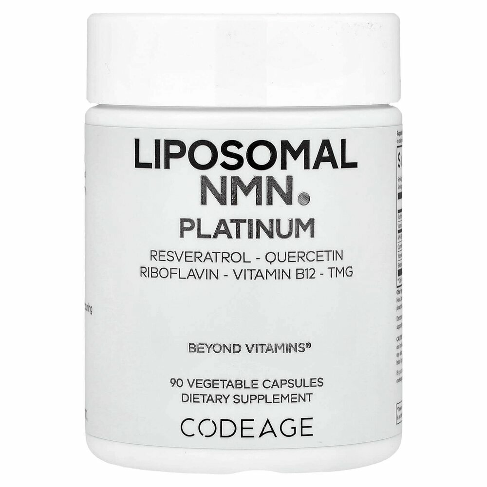 CodeAge, Liposomal NMN Platinum, ресвератрол, кверцетин, 90 капсул