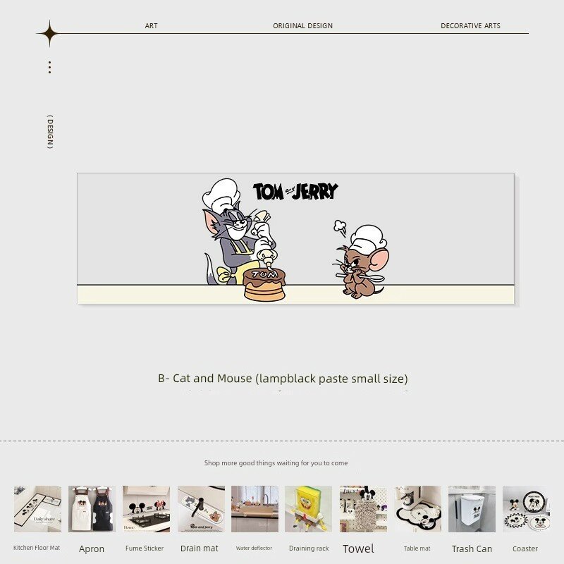 Наклейки для кухни «Том и Джерри» 2025, прозрачные, маслостойкие, термостойкие, для плиты, специально для домашнего