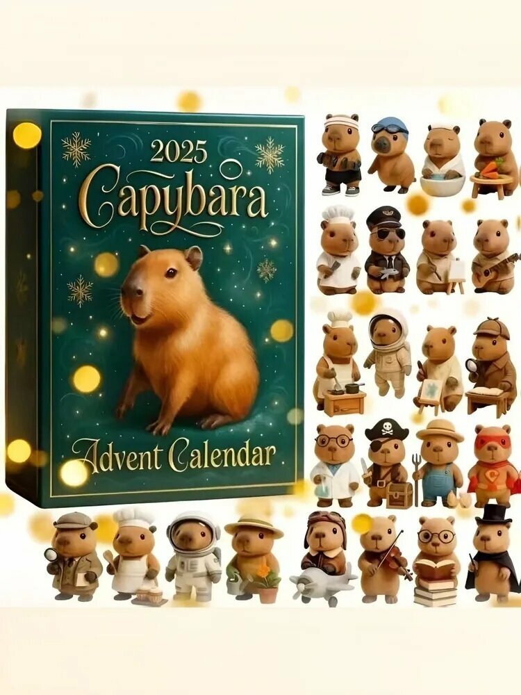 Адвент-календарь "NASA", 24 сюрприза, 2025 г, дизайн с капибарами