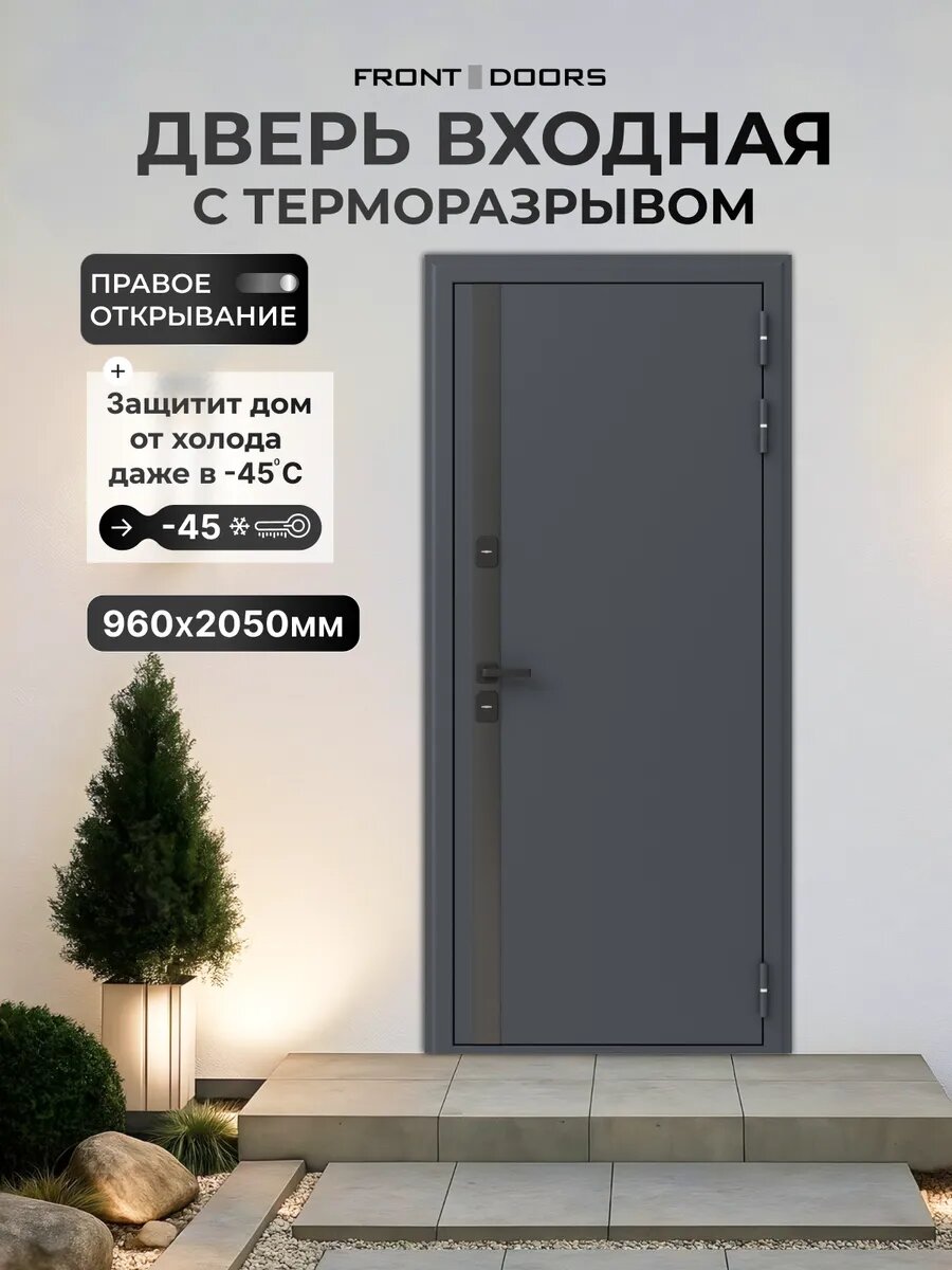 Дверь металлическая для дома TLPRO BL 900 правая 960х2050