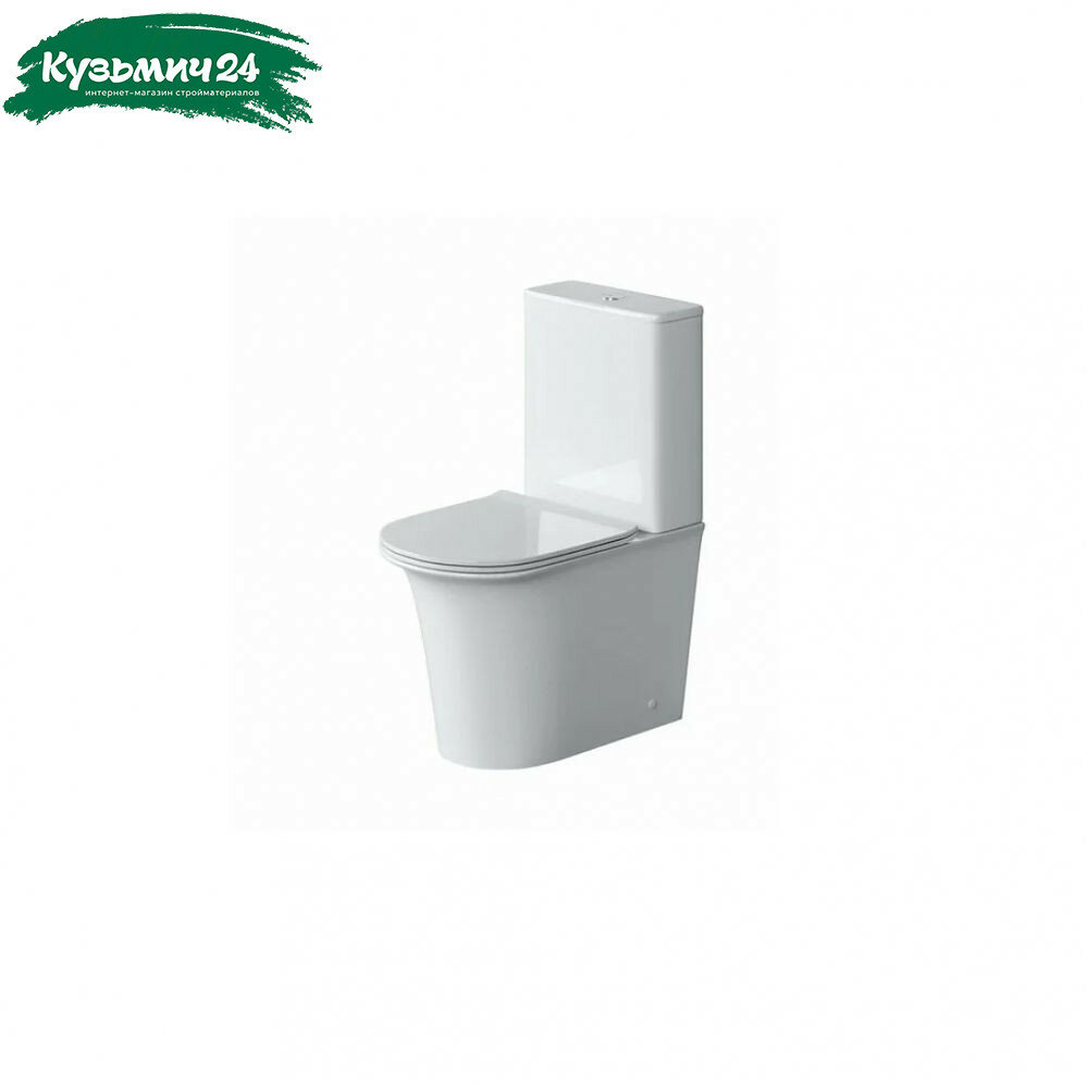 Унитаз Keramastar KR084021N, Белый, напольный, безободковый, с тонкой крышкой, 380х610х830 мм