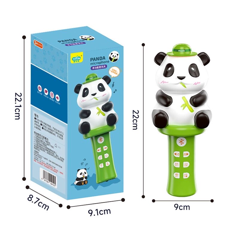 Детский мини-микрофон с встроенным динамиком, беспроводная Bluetooth-игрушка для караоке в виде панды для девочек