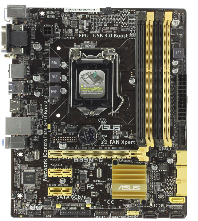 Материнская плата ASUS B85M-G, форм-фактор microATX, чипсет Intel B85