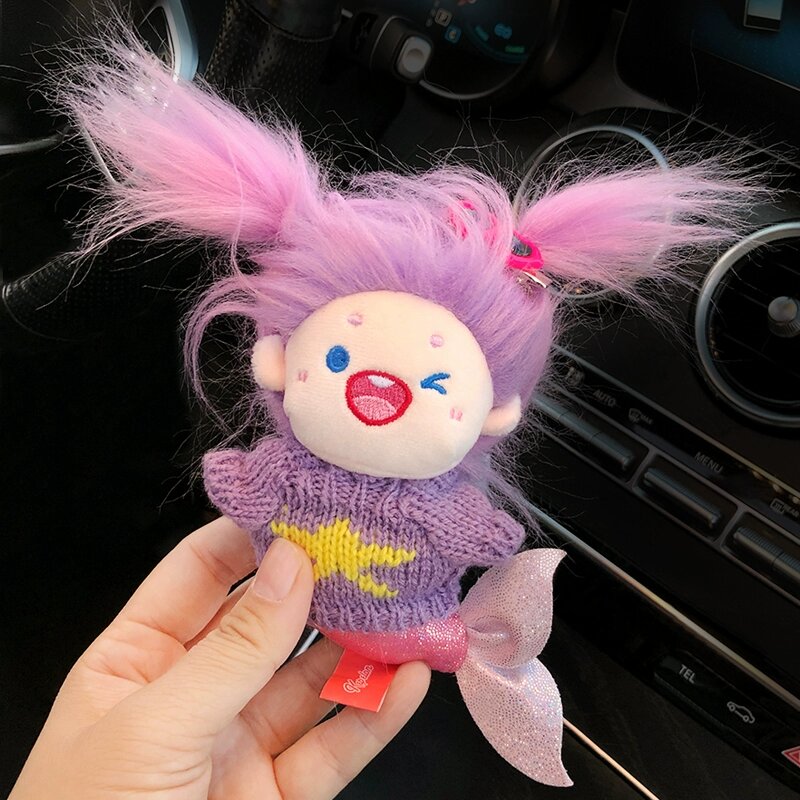 Оригинальный и очаровательный плюшевый брелок-русалка для ключей от машины, милый хлопковый кукольный аксессуар для