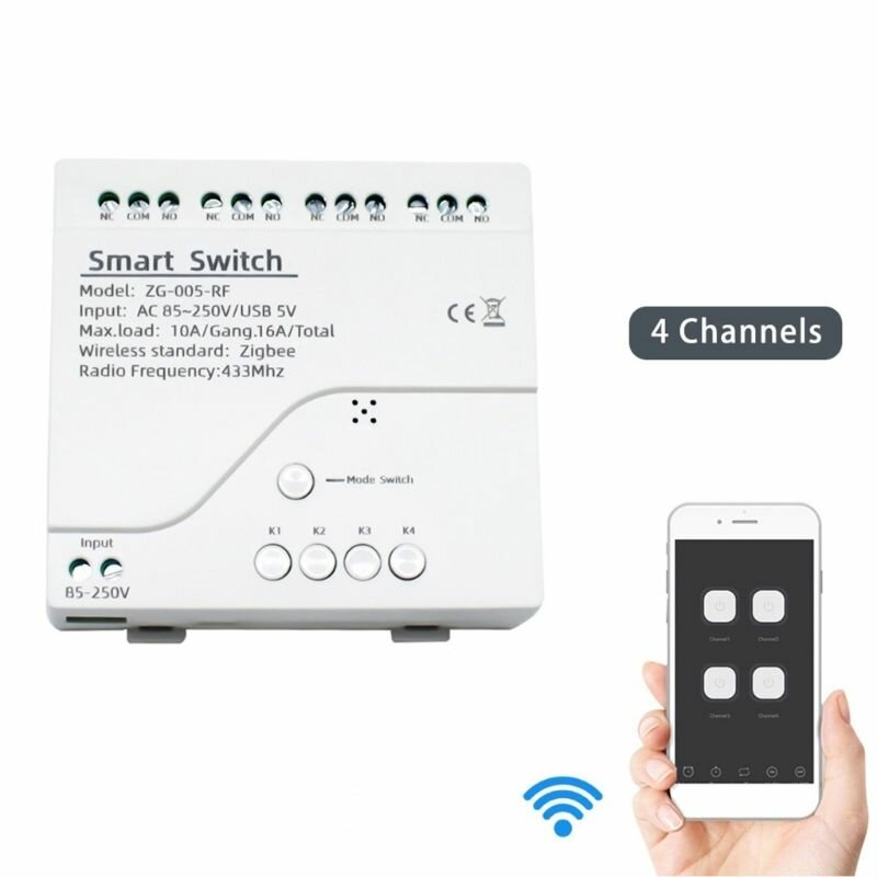Tuya smart Switch 220V WIFI Модуль 4CH — фото 1