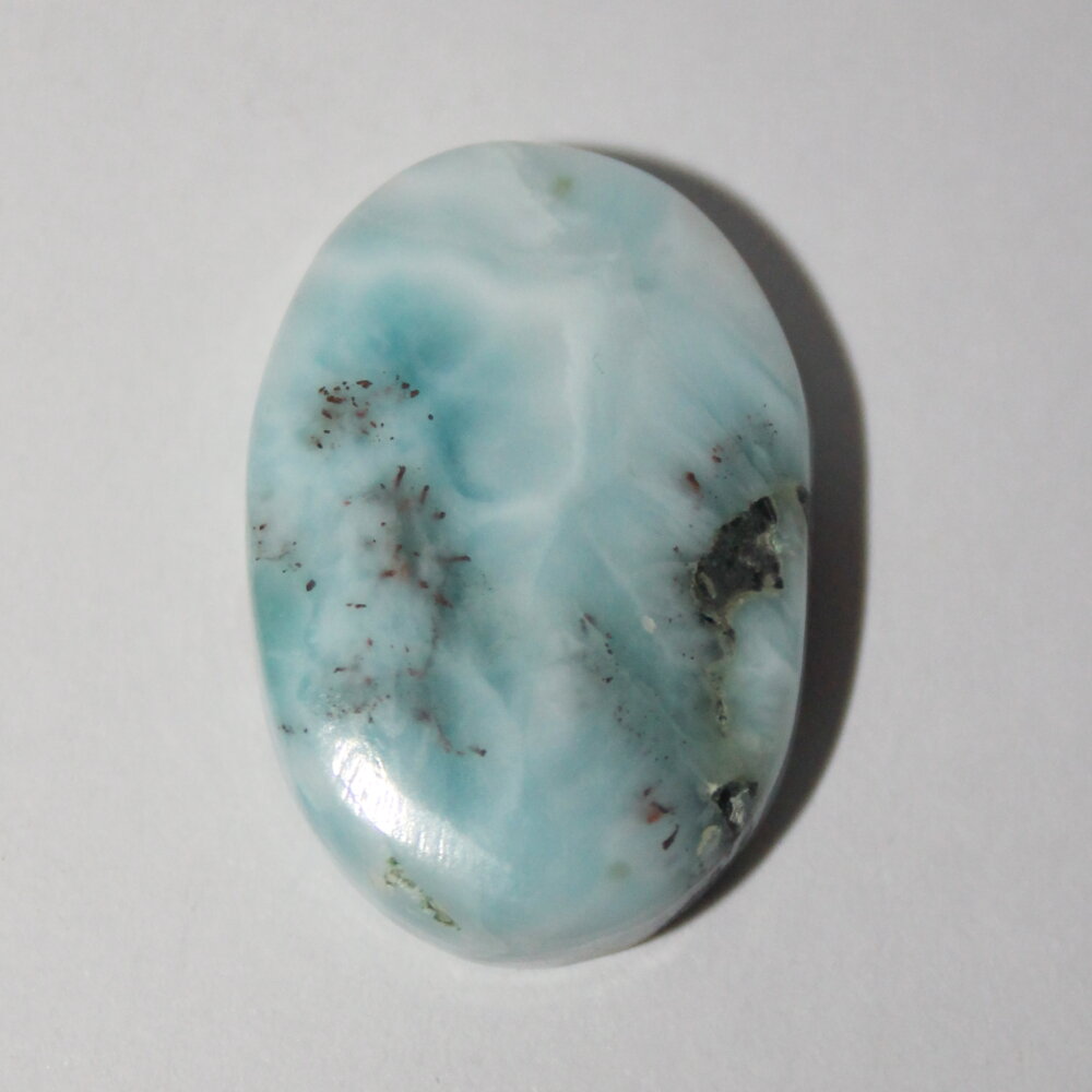 Кабошон Ларимар, ювелирная вставка, 22х15х4 мм, Доминикана "True Stones"