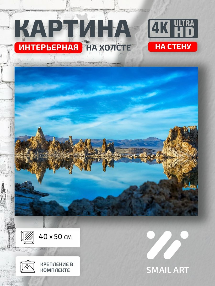 Картина на холсте интерьерная 40 на 50 на стену Водоем Landscape для спальни пейзаж декор