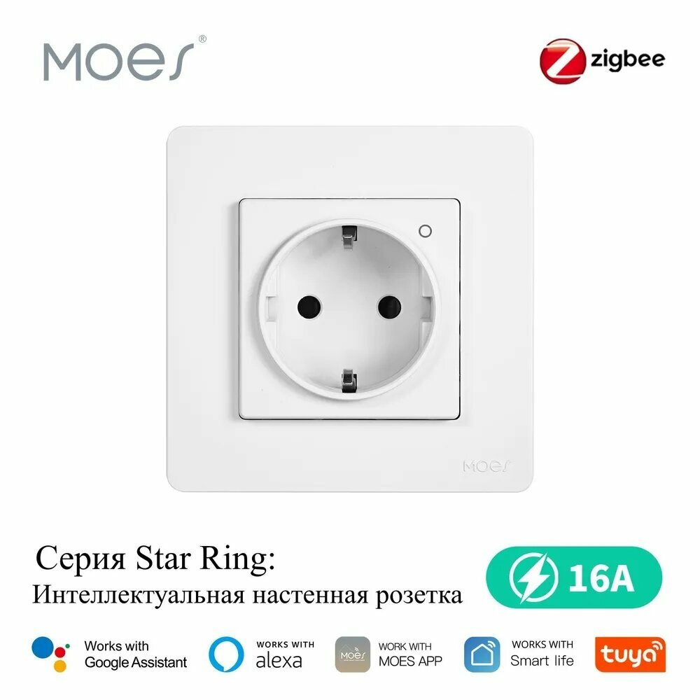 Интеллектуальная розетка MOES с интеллектуальной системой zigbee, tuya и голосовым управлением