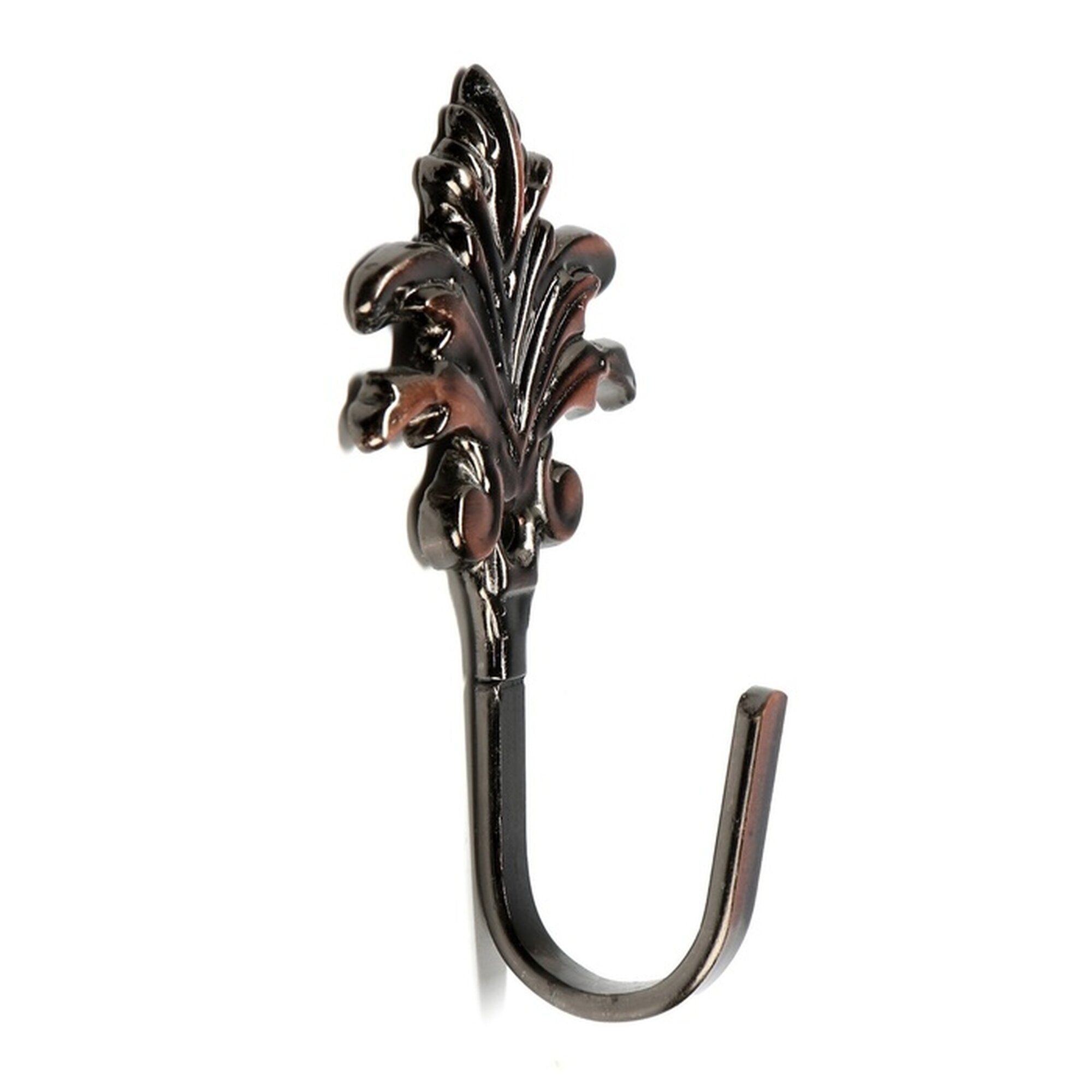 Крючок для штор тундра KS010, однорожковый, 1 штука, цвет медь