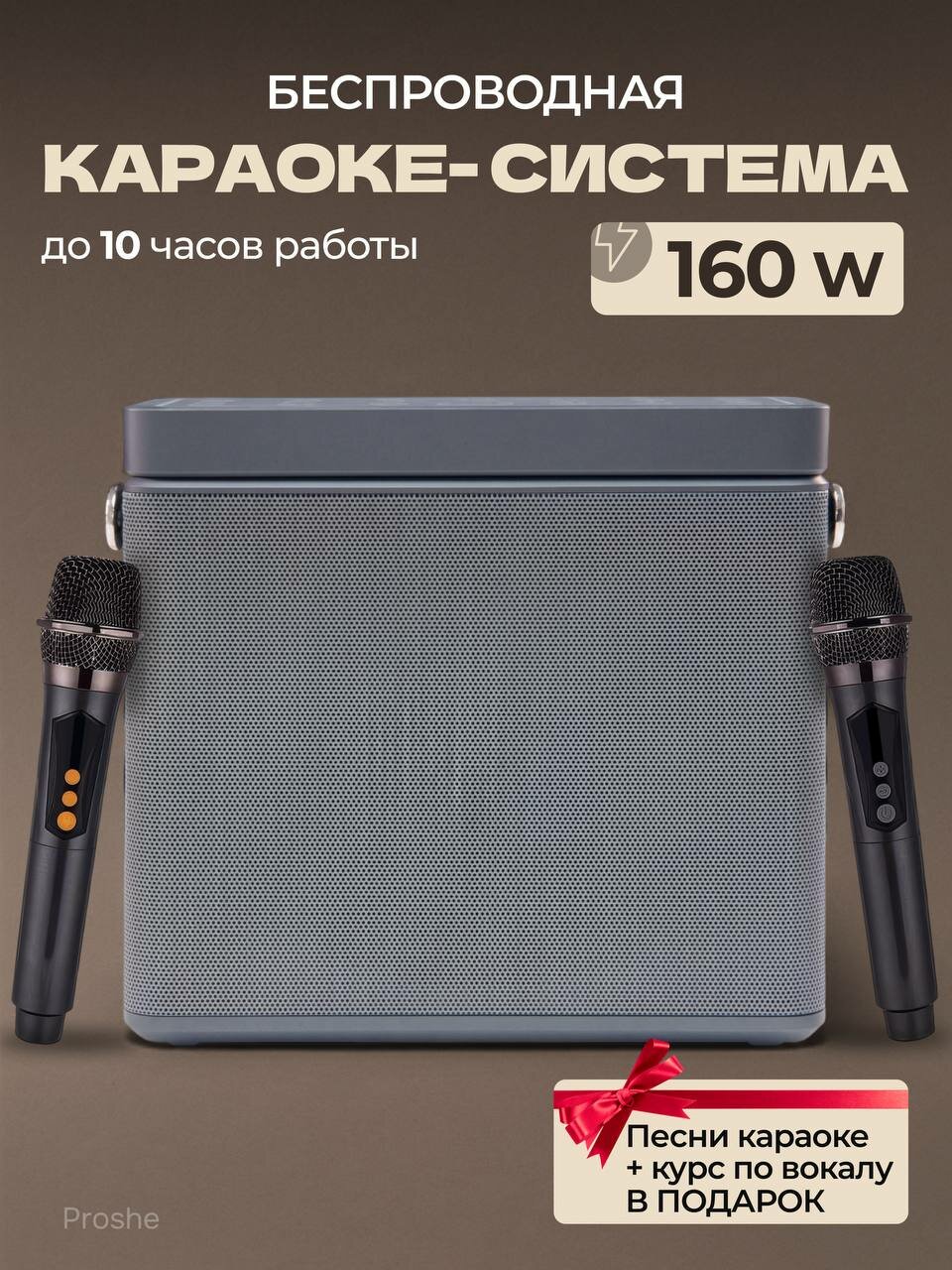 Караоке система с двумя микрофонами, 160W