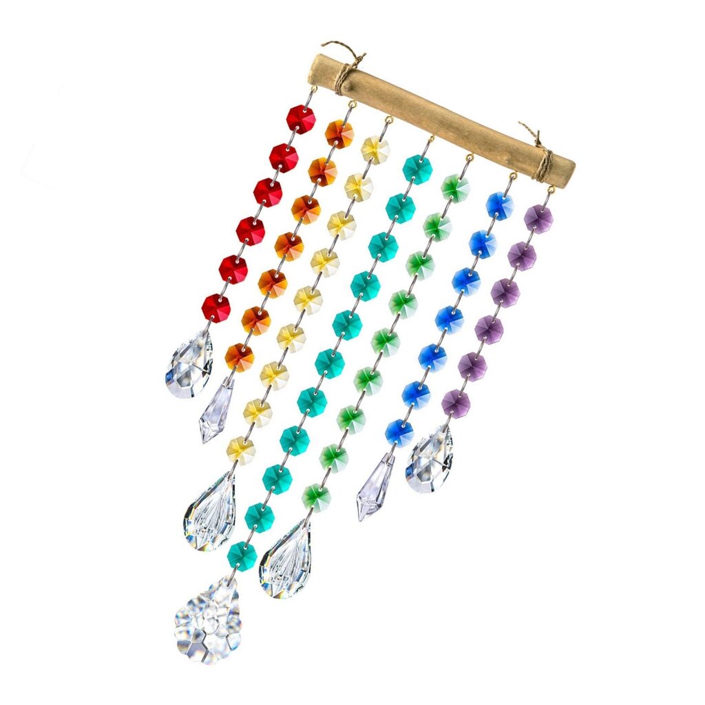 Деревянная Палочка Dream Crystal Wind Chimes-Деревянная Палочка Цвета Радуги Pipa