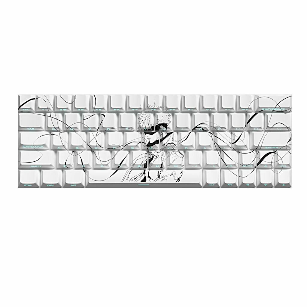 (64 клавиши) Оригинальная высота, полупрозрачные колпачки клавиш с боковой гравировкой - Gojo Satoru