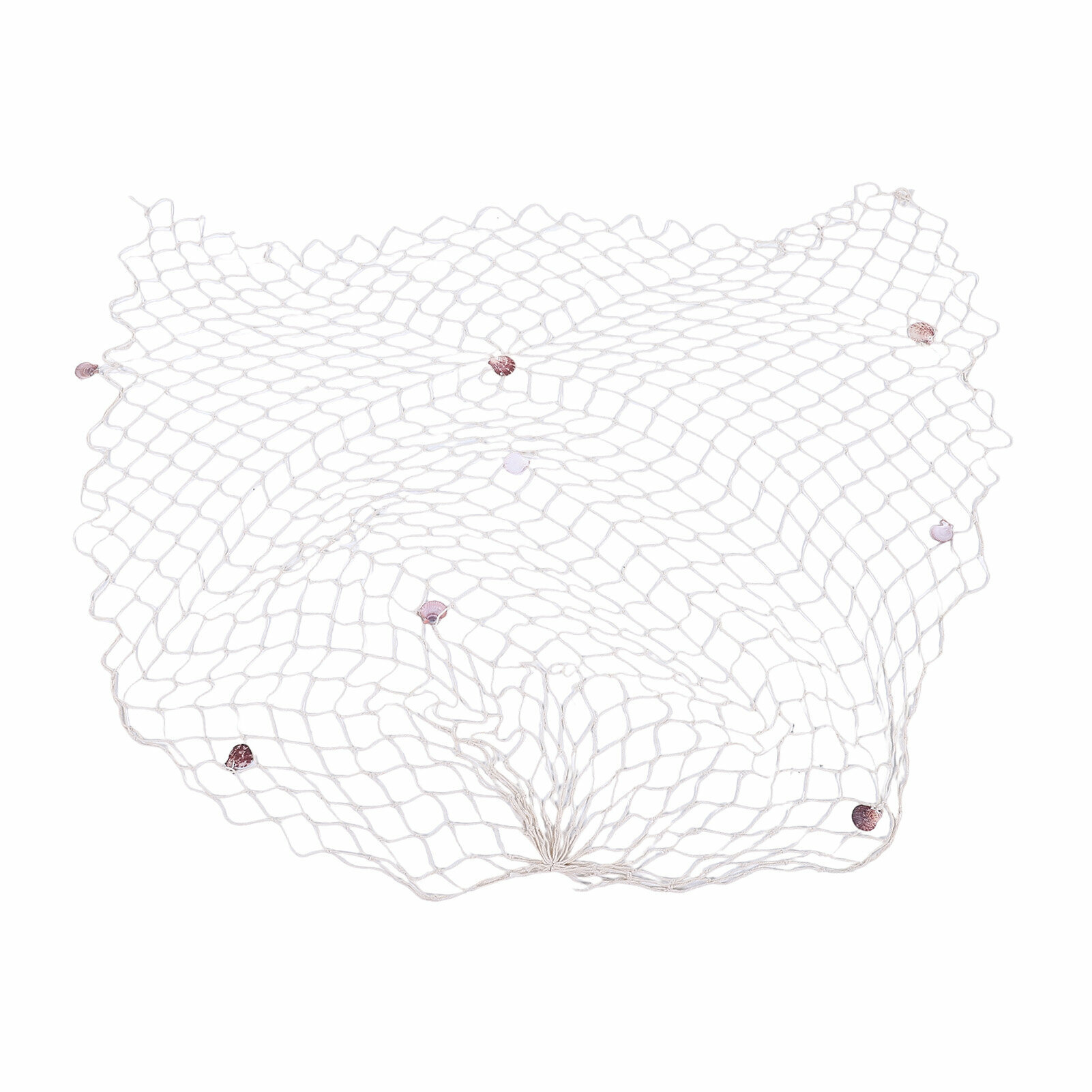 Декоративная сетка в виде рыболовной сети, настенное украшение для фотозоны в морской тематике с ракушками, бежевый цвет.