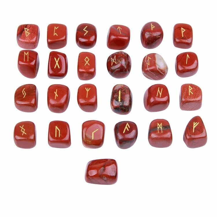 Руны для гадания красный турмалин Натуральные камни 25 шт.