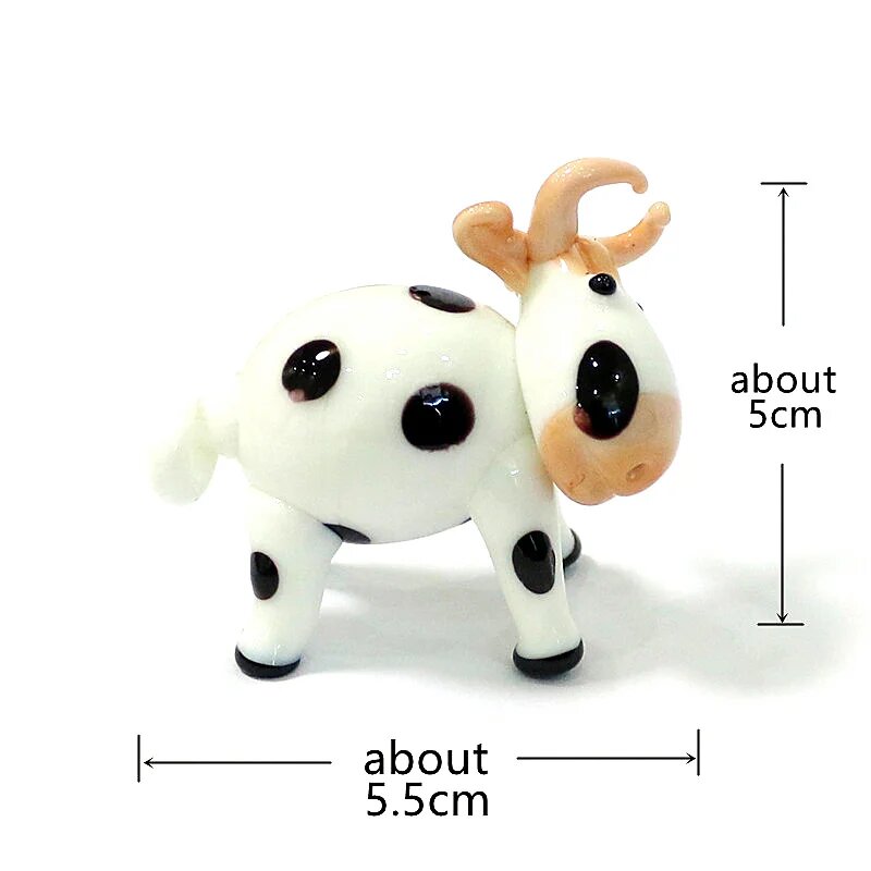 Миниатюрная стеклянная статуэтка коровы JSSMTLP