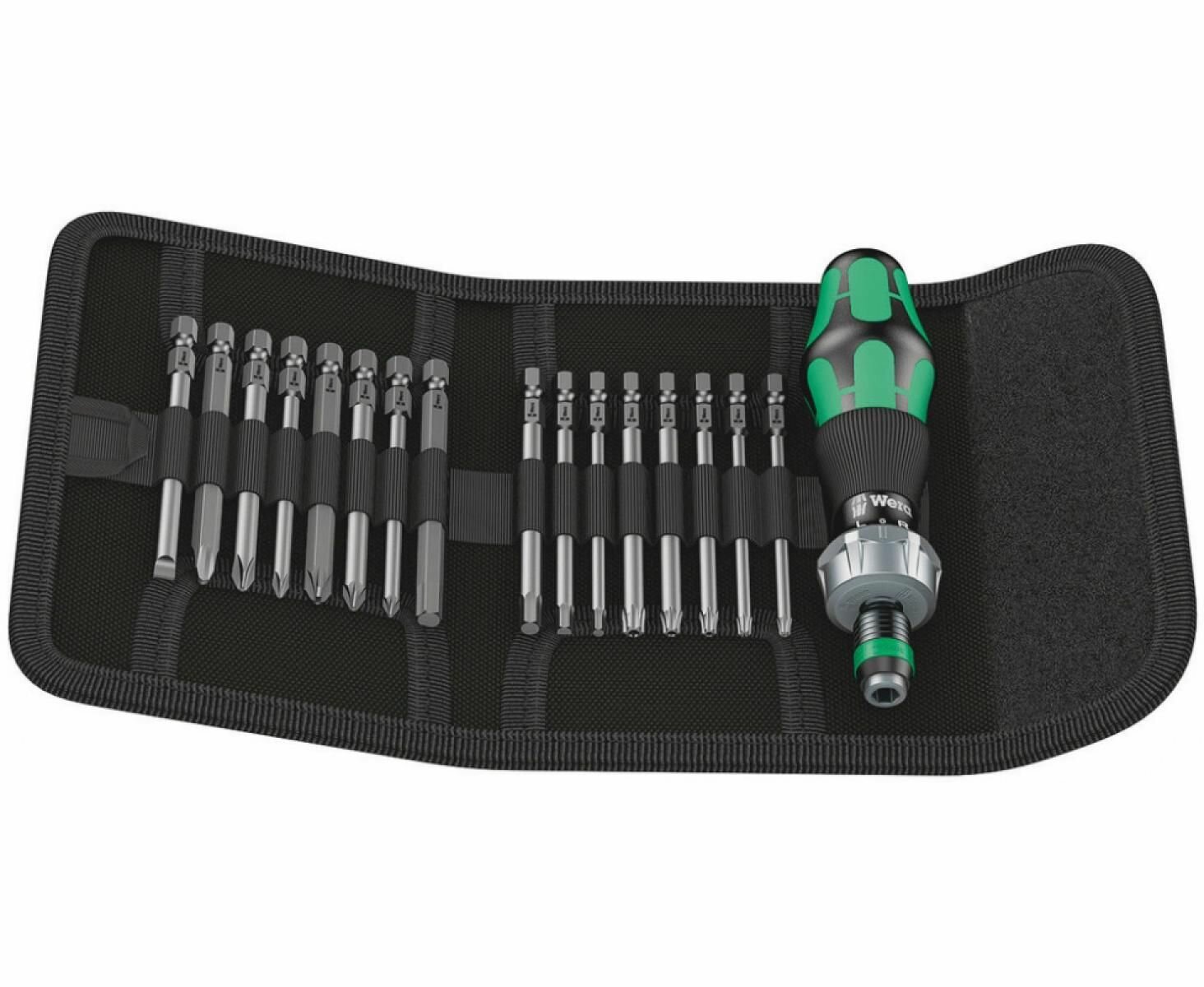 Набор бит 89мм. с реверсивной трещеткой в поясной сумке Kraftform Kompakt 60 RA, 17 предметов WERA WE-051040