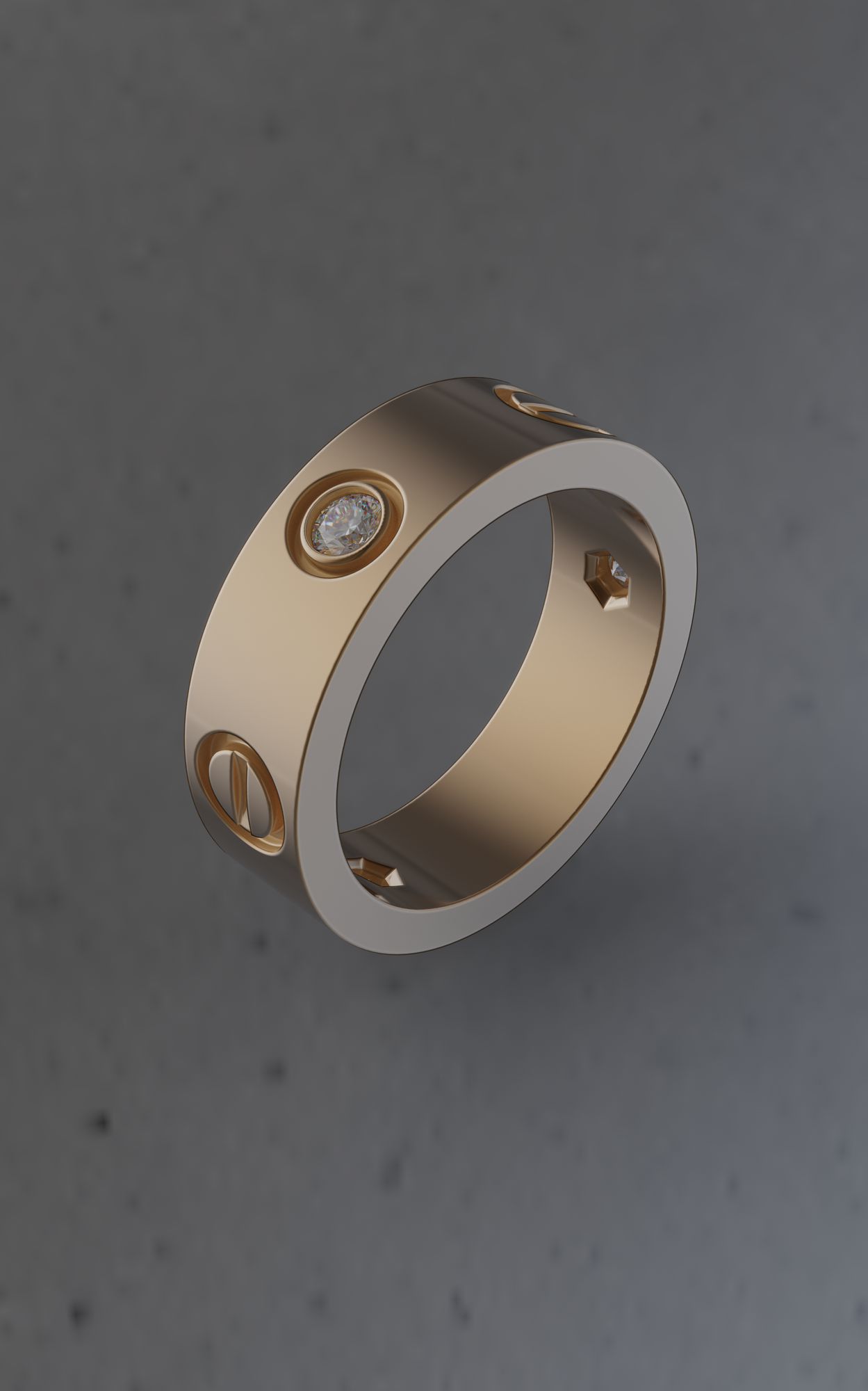 Р-р 18 3d модель 3д файл Stl, 3d-jewelry, обручальное кольцо с болтиками и камнями 2.5 мм