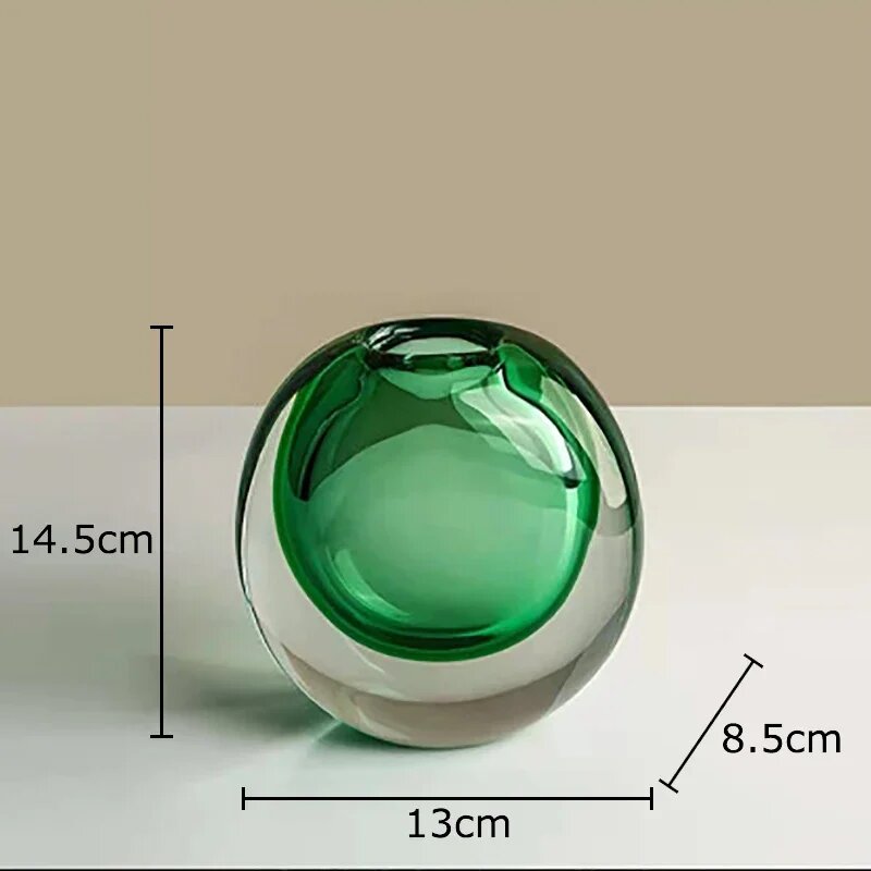 Стеклянная ваза ZIZI FISH градиентная Изумрудный, Green