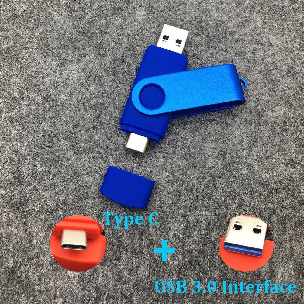 Ceamere XC-Type-C USB 3.0 флешка 8/16/32/64/128/256 ГБ 16GB 10PCS, Blue-3.0-10PCS