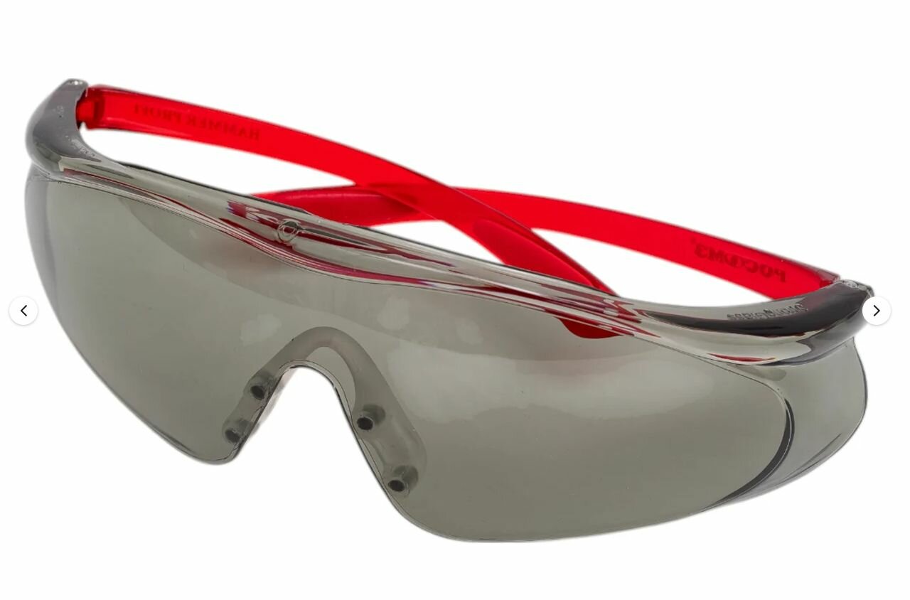 РОСОМЗ Очки защитные открытые О55 HAMMER PROFI StrongGlass 5-2,5 PC серые 15555