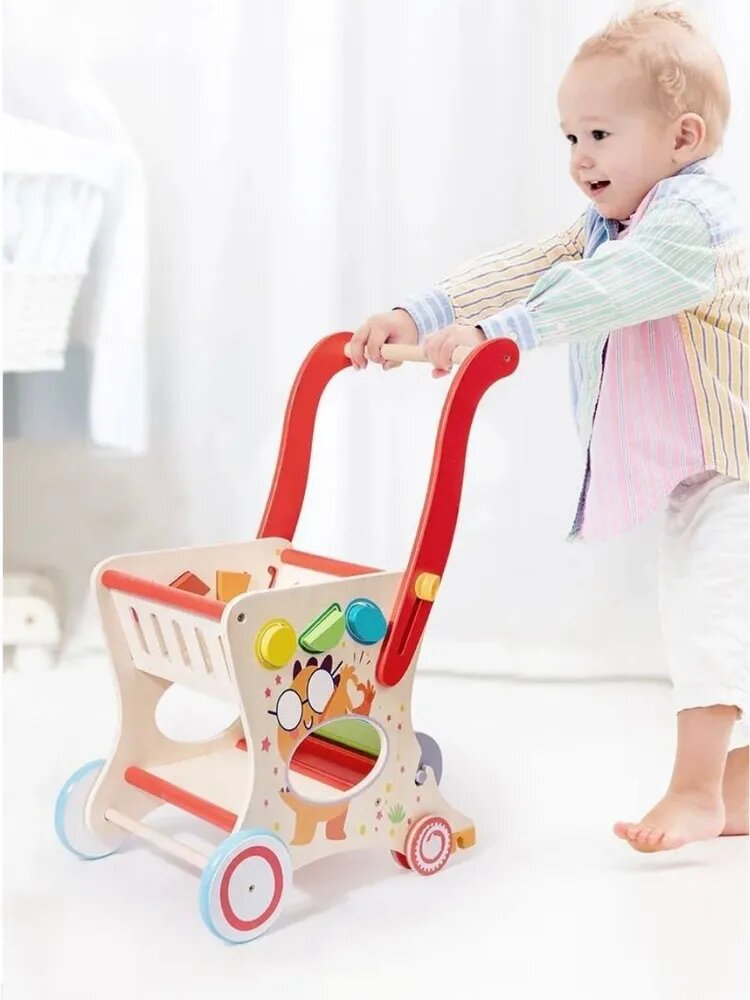 Деревянные ходунки, тележка