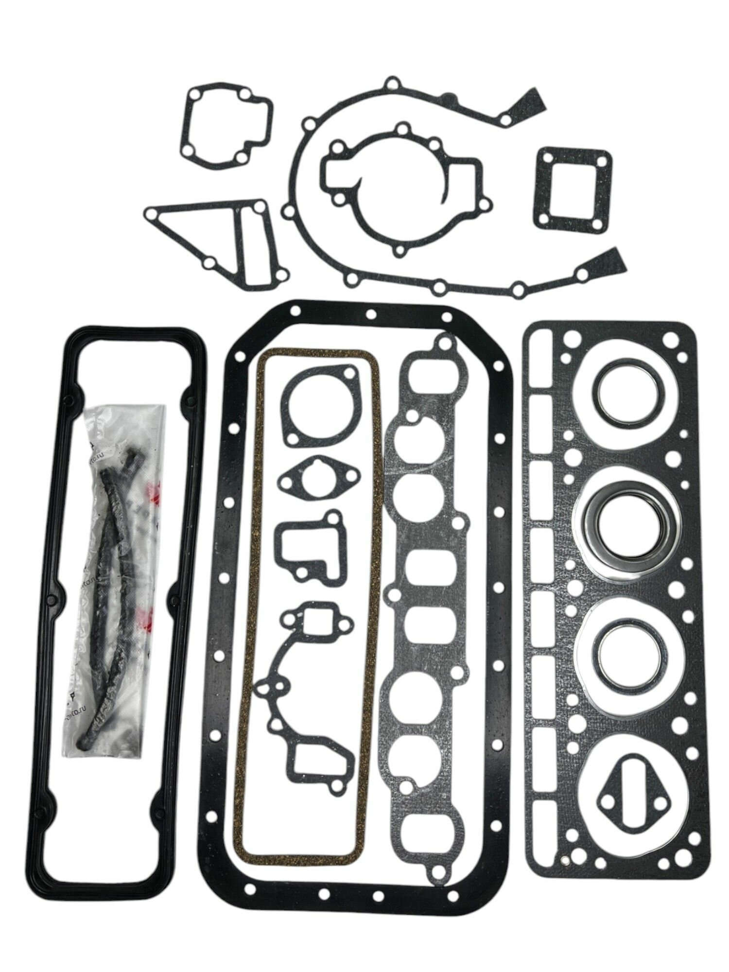 Комплект прокладок двигателя ЗМЗ-402 стандарт, полный 20 шт, паронит 0.8, фарер