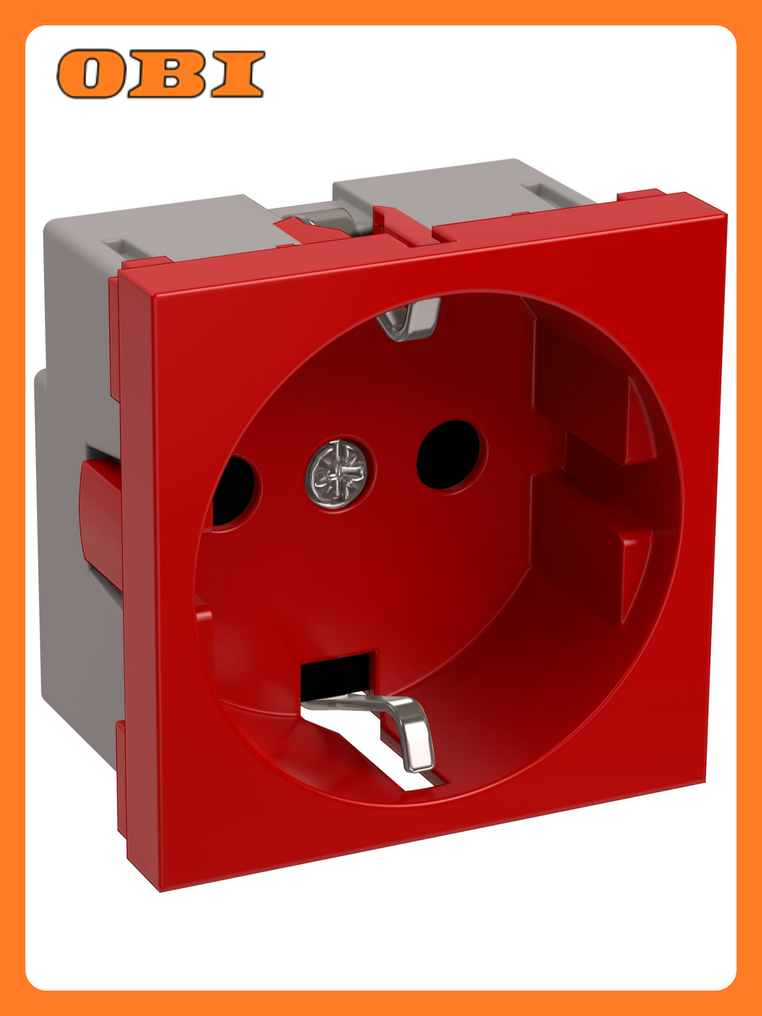 Розетка IEK с з/к 2к 2 мод Праймер красная