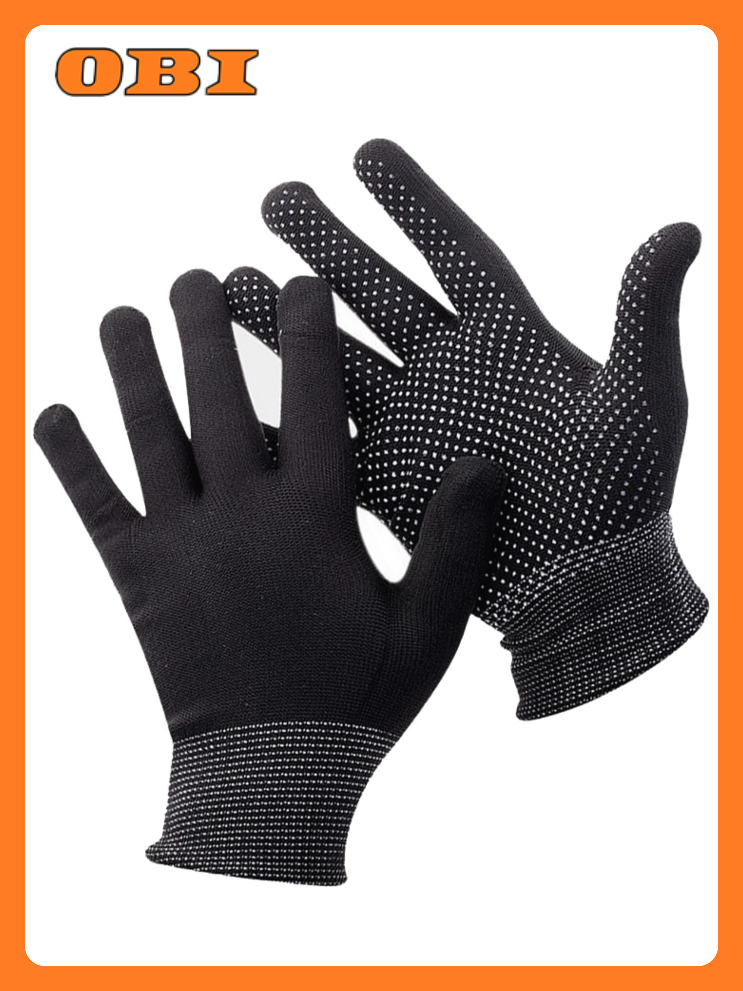 Перчатки, нейлон, точечное покрытие, многоразовые, размер L/XL, черные