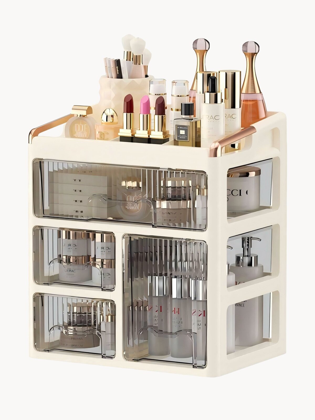 Многоуровневый бокс для косметики｜Прозрачные ящики, компактное хранение