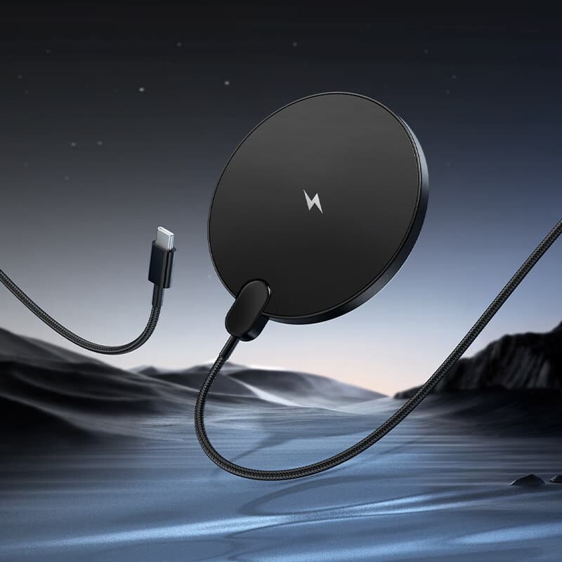 Беспроводное зарядное устройство HOCO CW62, магнитное, с дисплеем, 15 Вт, USB-C