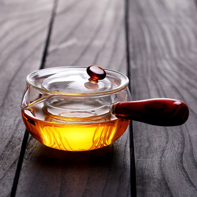 Набор стеклянных чайников, термостойкое стекло, бытовой чайник с рельефным узором, чайник-термос, чайник для