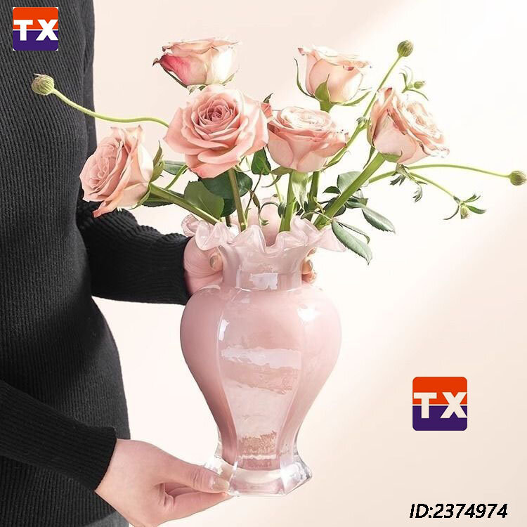 Ваза из перламутрового стекла, предметы интерьера, украшение стола