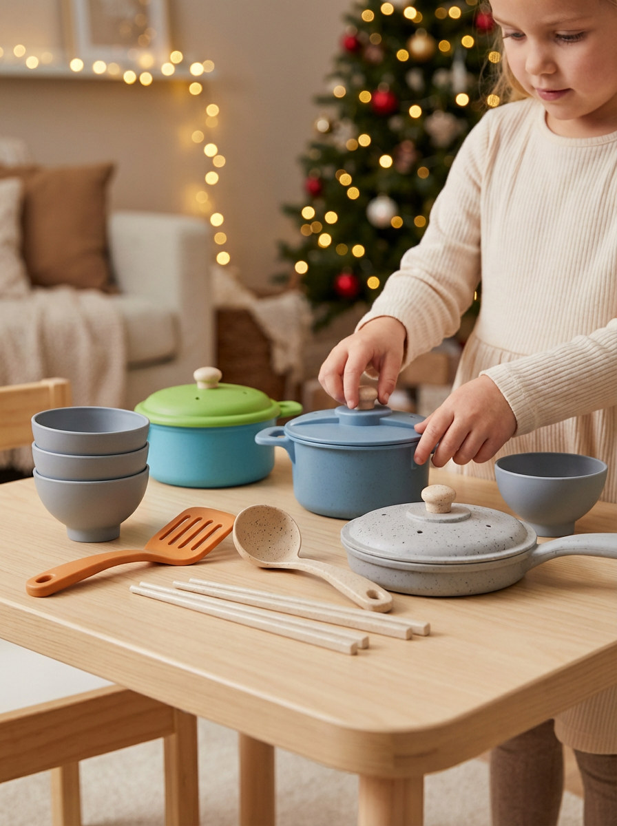 Игрушечная посуда детская игровой набор для кухни, 14 предметов