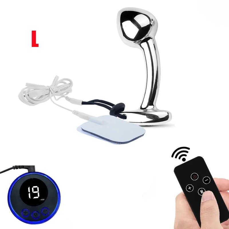 Анальная пробка БДСМ с электрическим током, импульсная металлическая Анальная пробка, Массажная 12