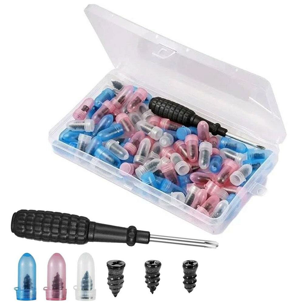 Резиновые саморезы, винты, Ремкомплект для шин авто и велосипеда, шурупы - набор для ремонта бескамерных шин 100 шт, замена жгутов и заплаток для ремонта шин