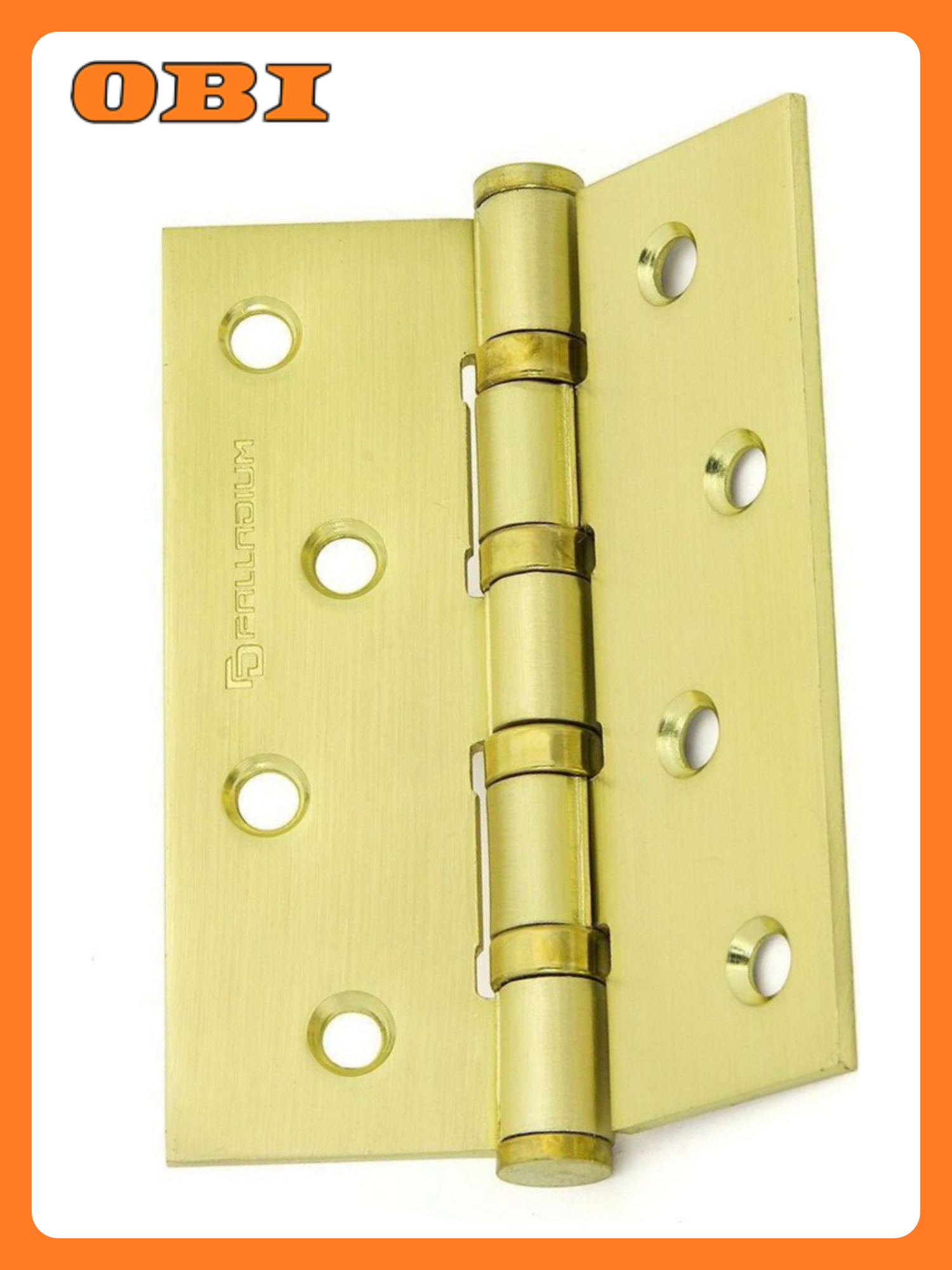 Дверная петля универсальная врезная Palladium 100х75х2,5 мм матовое золото