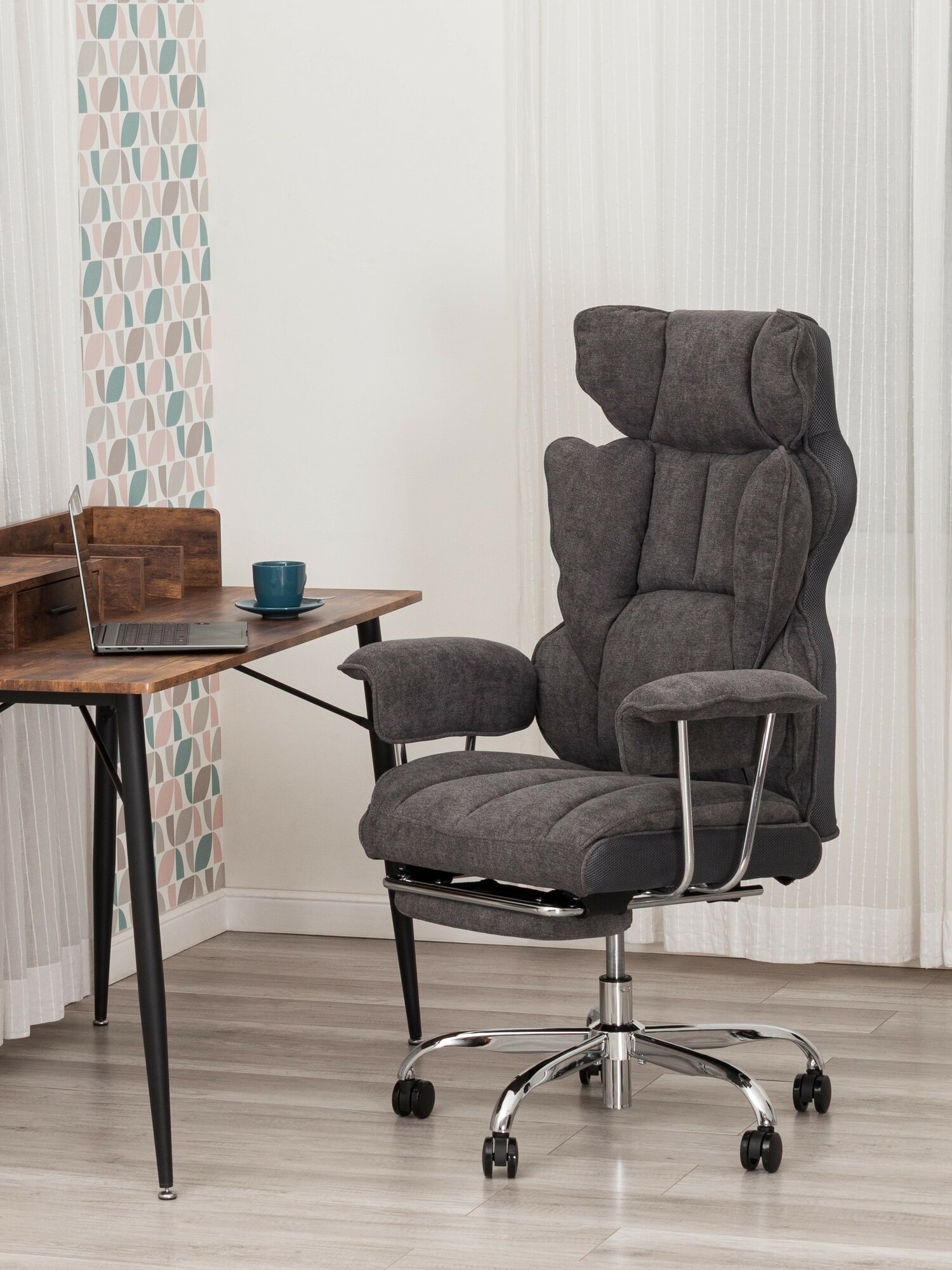 Компьютерное кресло руководителя TetChair Comfy CR, ткань, серый