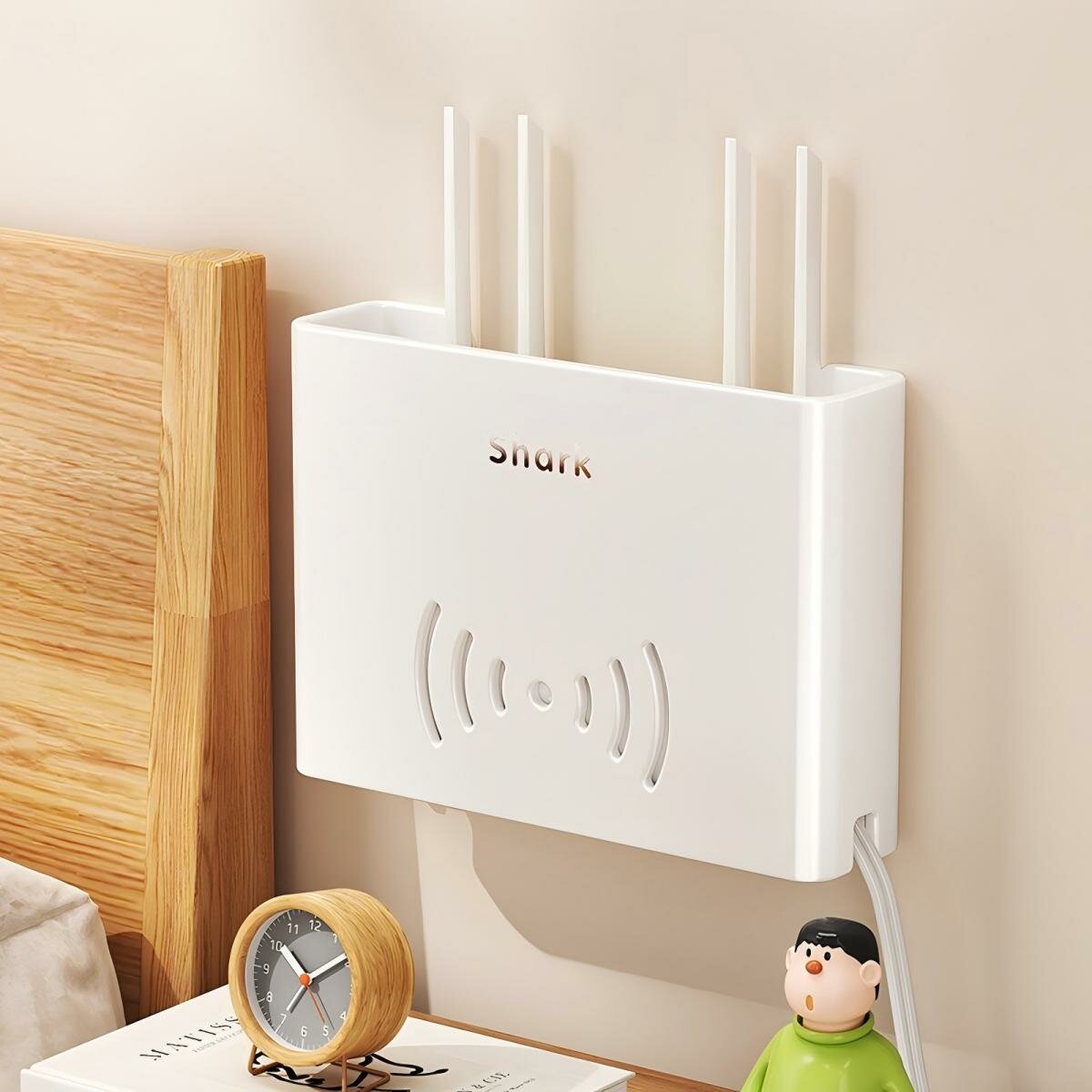 Полка для роутера / Ящик короб шкаф подставка для роутера，Металлический материал, белый，Один，29.5x22x6.5cm